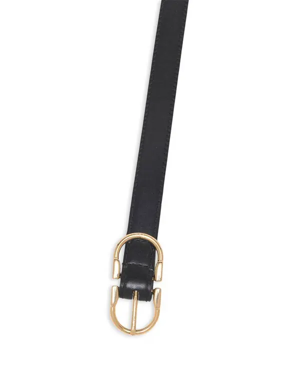 Maje Double Buckle Leather Belt - Black