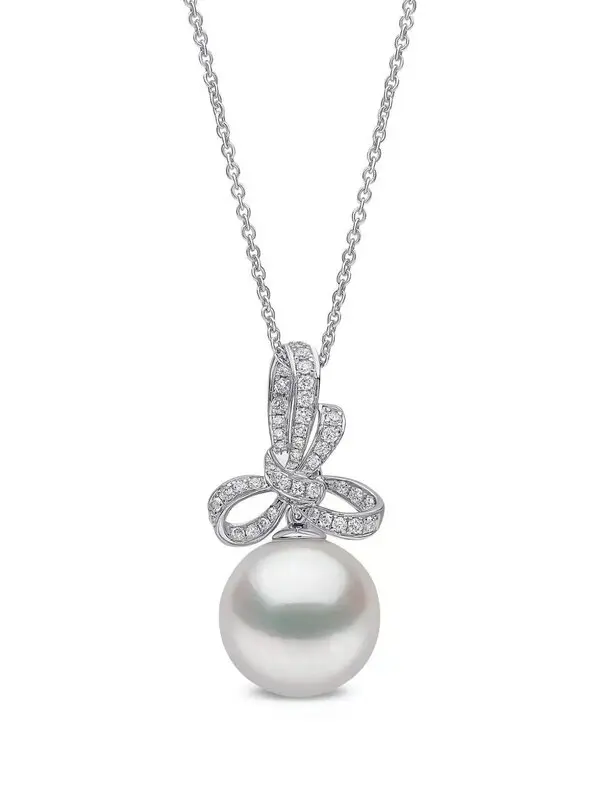 Yoko London Contessa Diamond And Pearl Pendant - Silver