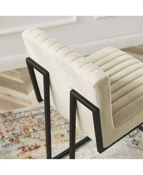 MODWAY Indulge Channel Tufted Fabric Counter Stool