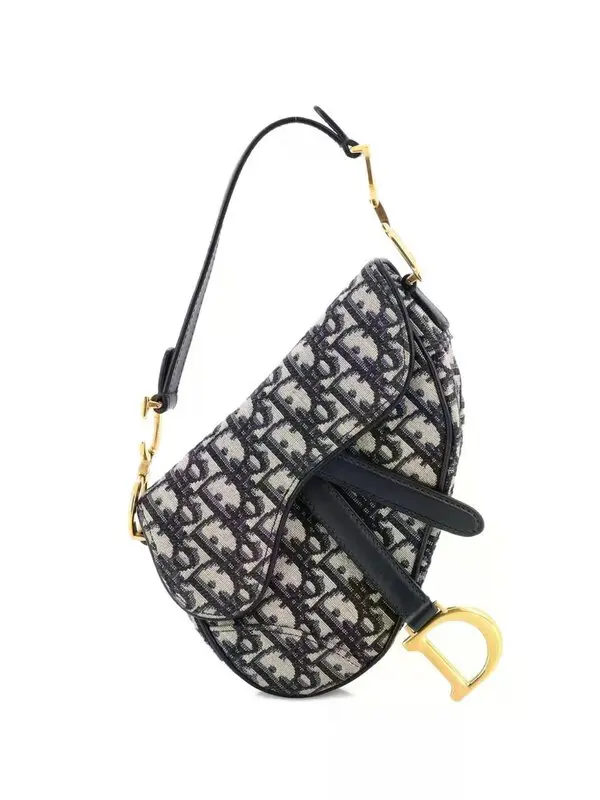 Dior Saddle Handbag Oblique Canvas Mini - Blue