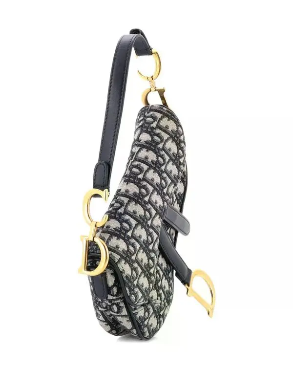 Dior Saddle Handbag Oblique Canvas Mini - Blue