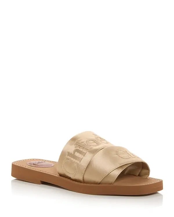 Chloé Woody Slide Sandals - Light Sand