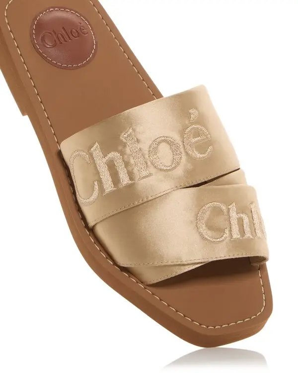 Chloé Woody Slide Sandals - Light Sand