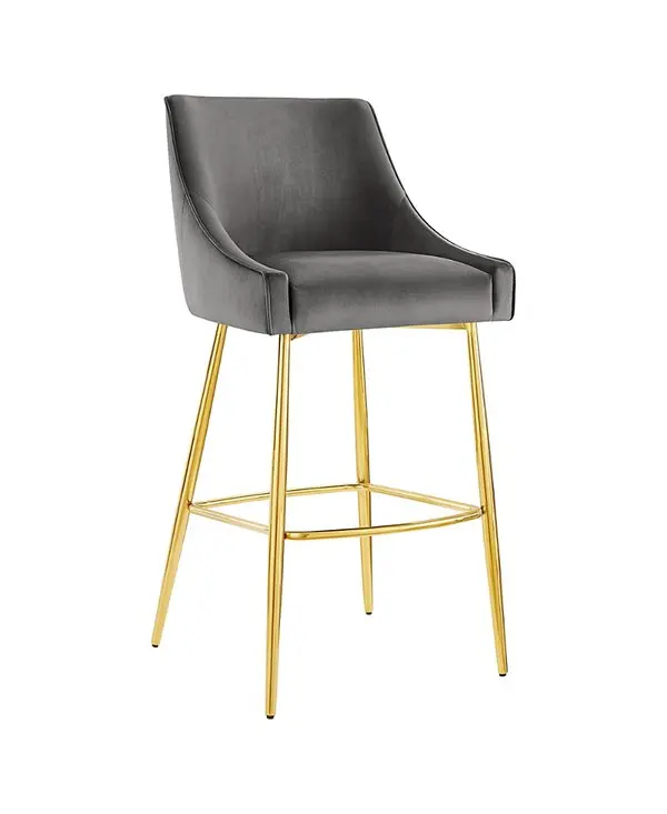 MODWAY Discern Performance Velvet Bar Stool - Gray