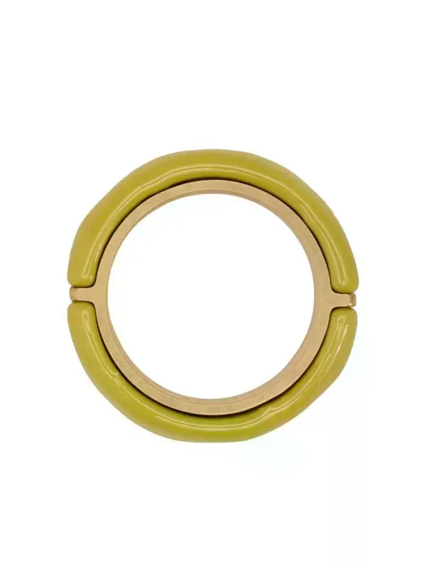 AMI Paris Hammered Lacquered Resin Ring - Gold