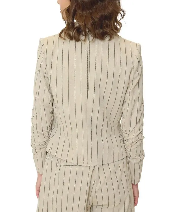 Central Park West Striped Notched Lapel Blazer