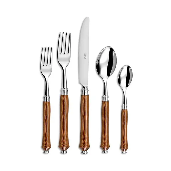 CAPDECO Pluton 5 Piece Place Setting - Natural Wood