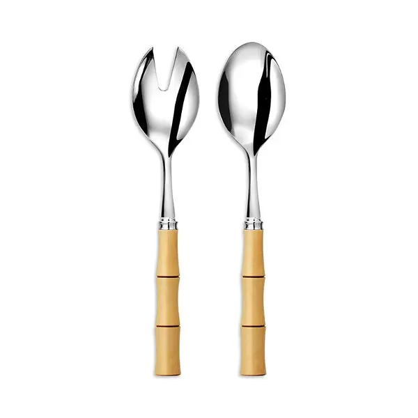 CAPDECO Byblos Collection Salad Servers - Clear Wood