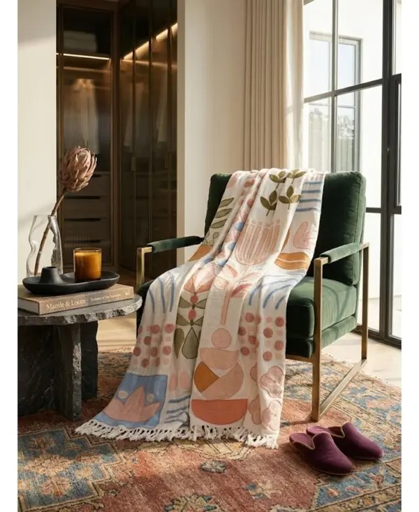 GAURI KOHLI Joel Throw Blanket, 60" L X 50" W