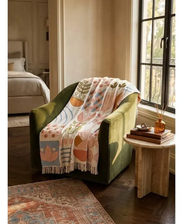GAURI KOHLI Joel Throw Blanket, 60" L X 50" W