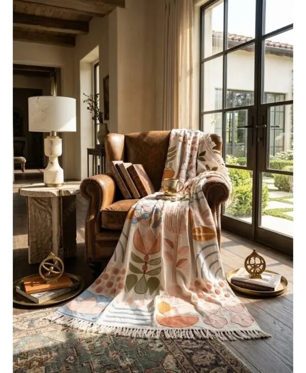 GAURI KOHLI Joel Throw Blanket, 60" L X 50" W