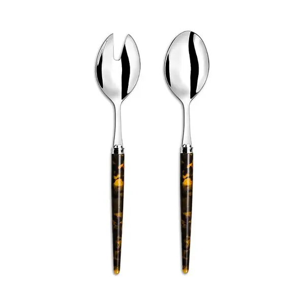 CAPDECO Tang Collection Look Salad Servers Set - Tortoise