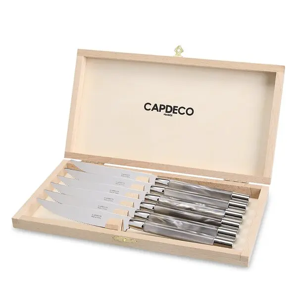 CAPDECO Conty Box Of Steak Knives, Set Of 6 - Grey