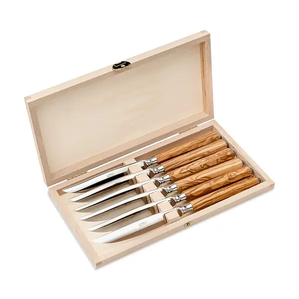 CAPDECO Galaxie Steak Knives, Set Of 6 - Olive Wood