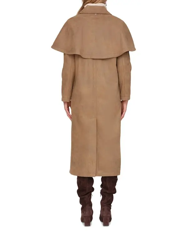 Avec Les Filles Faux Suede Cape Trench Coat