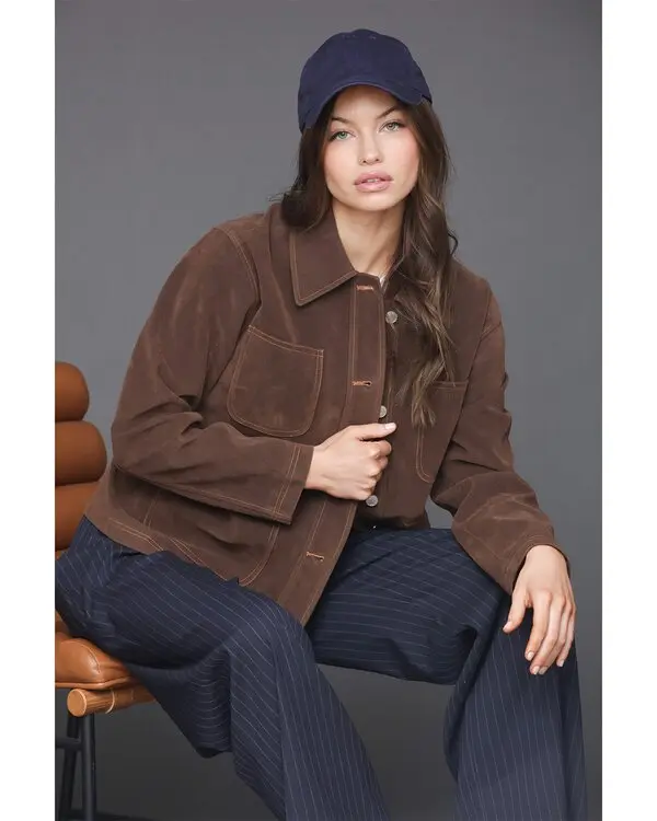 Avec Les Filles Faux Suede Barn Jacket