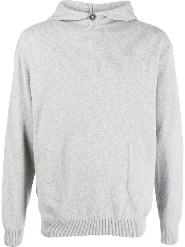 Malo Buttoned-hood Knit Sweater