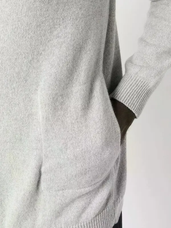 Malo Buttoned-hood Knit Sweater