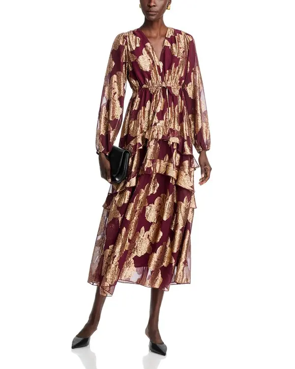 KOKO + MASON V Neck Ruffled Dress