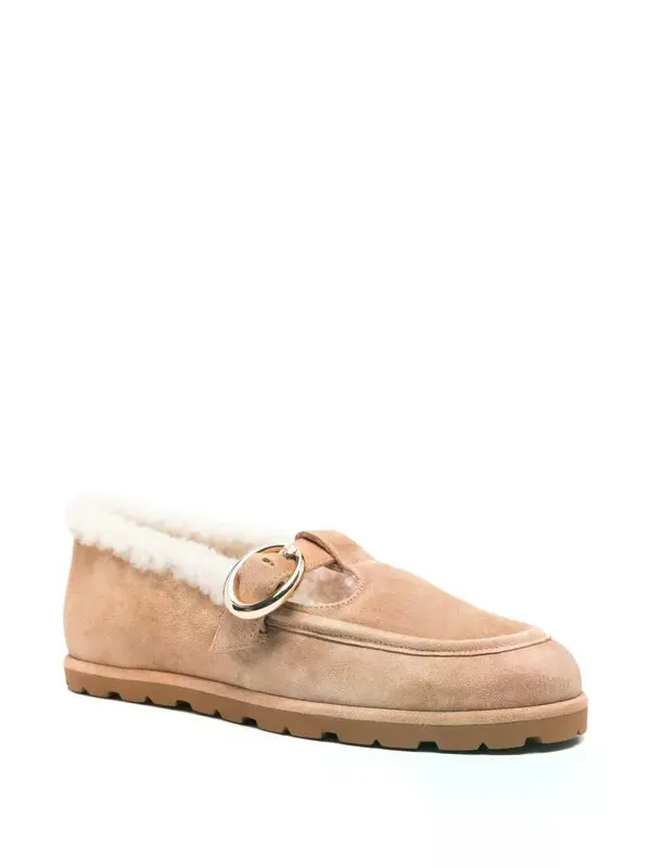 STUART WEITZMAN Dakota Shearling Buckle Loafers