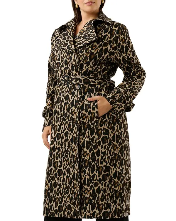 ESTELLE Shari Print Trench Coat - Leopard