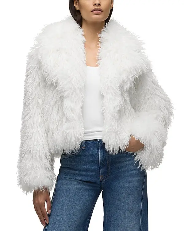 Hudson Jeans Mongauxlian Cropped Faux Fur Jacket