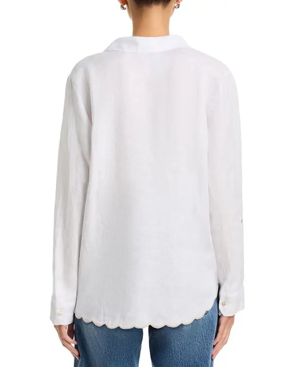 Johnny Was Embroidered Linen Blouse