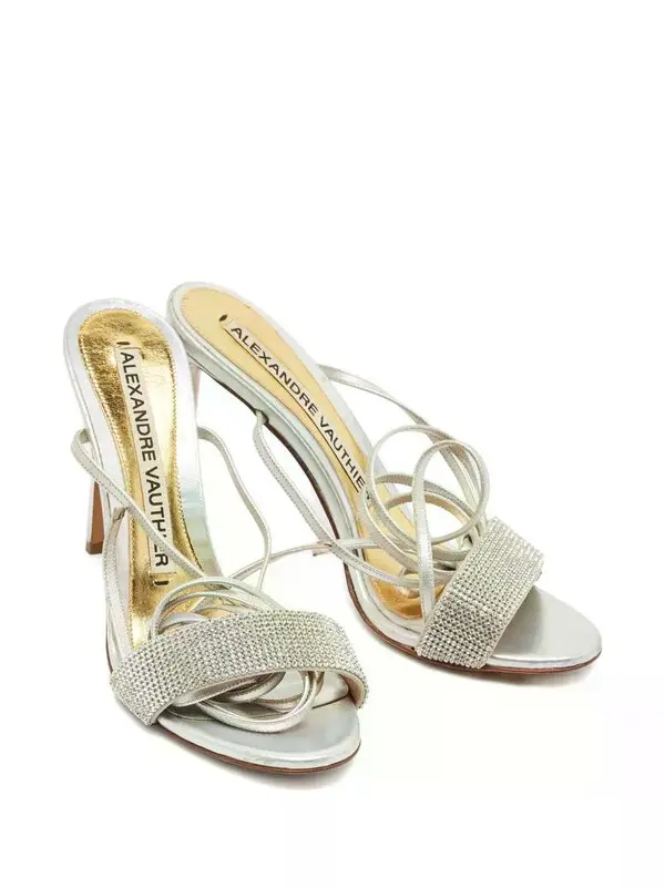 Alexandre Vauthier Crystal Embellishment Ankle Tie Stiletto Sandals