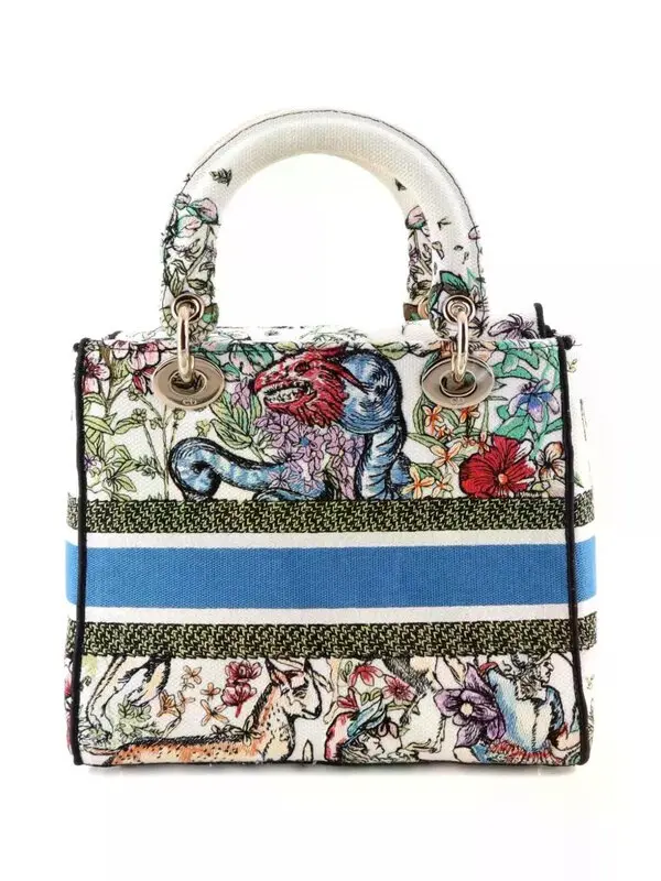 Dior Lady D-lite Embroidered Canvas Medium Satchel - Blue