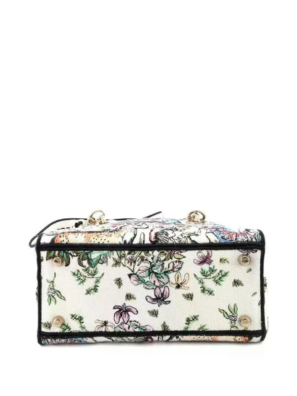Dior Lady D-lite Embroidered Canvas Medium Satchel - Blue