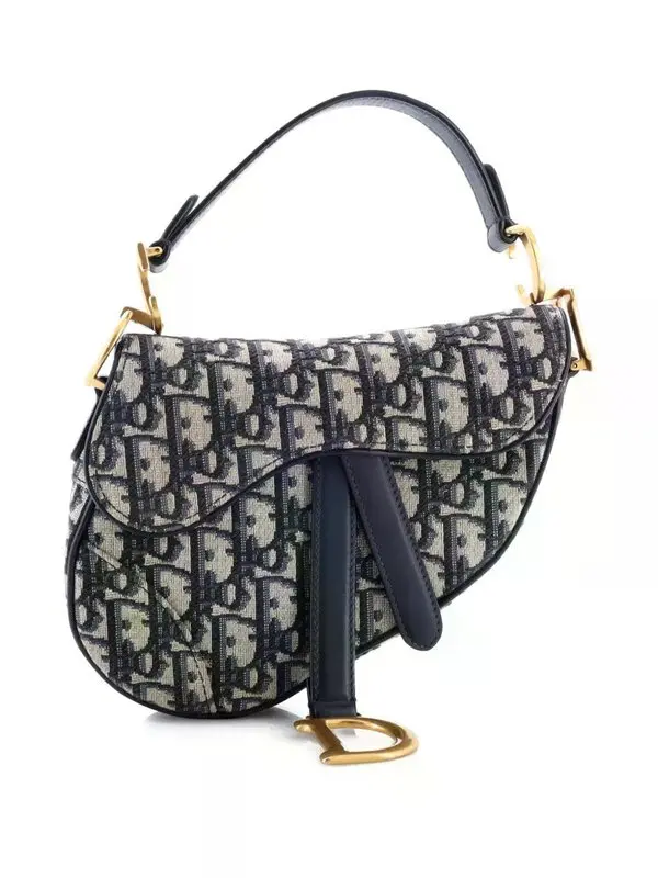 Dior Saddle Handbag Oblique Canvas Mini Shoulder Bag - Blue