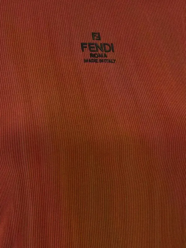 Fendi Logo-embroidered T-shirt - Brown