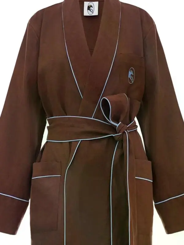 Sleeper Paros Piped Robe - Brown