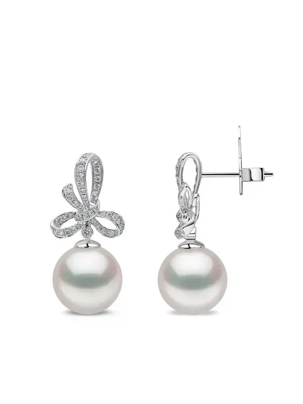 Yoko London Contessa Diamond And Pearl Earrings