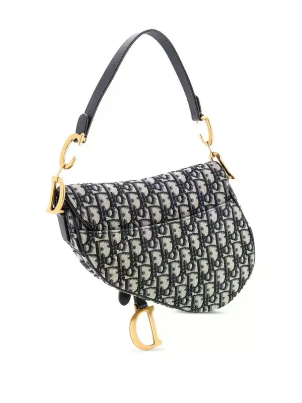 Dior Saddle Handbag Oblique Canvas Medium - Blue