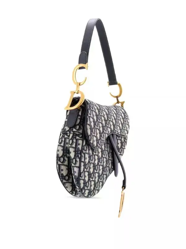 Dior Saddle Handbag Oblique Canvas Medium - Blue