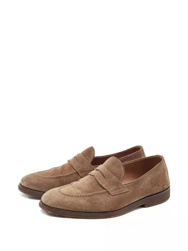 Brunello Cucinelli Suede Penny Loafers - Brown