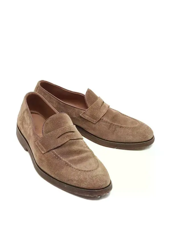 Brunello Cucinelli Suede Penny Loafers - Brown