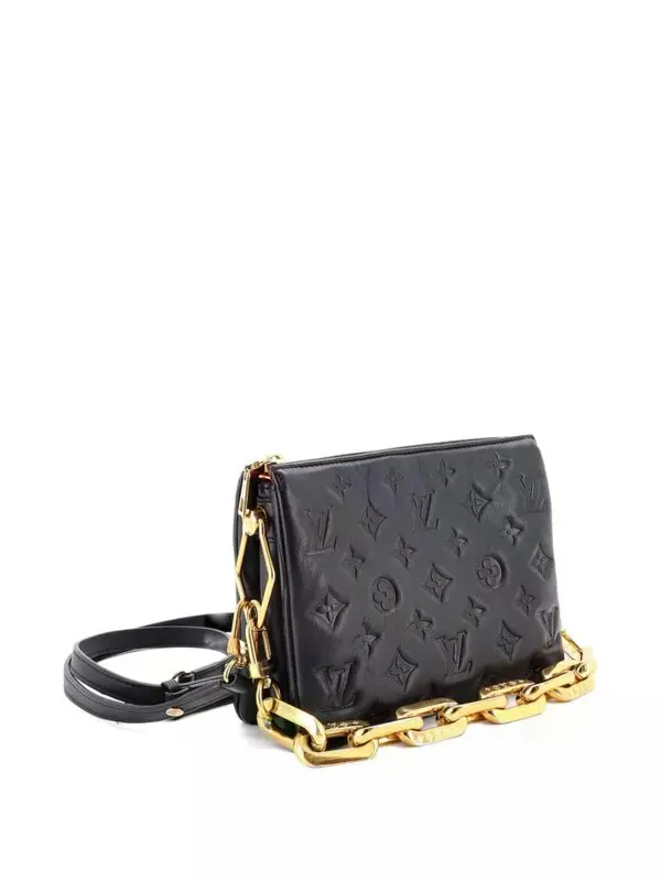 LOUIS VUITTON Coussin Bb Crossbody Bag Monogram Embossed Lambskin - Black