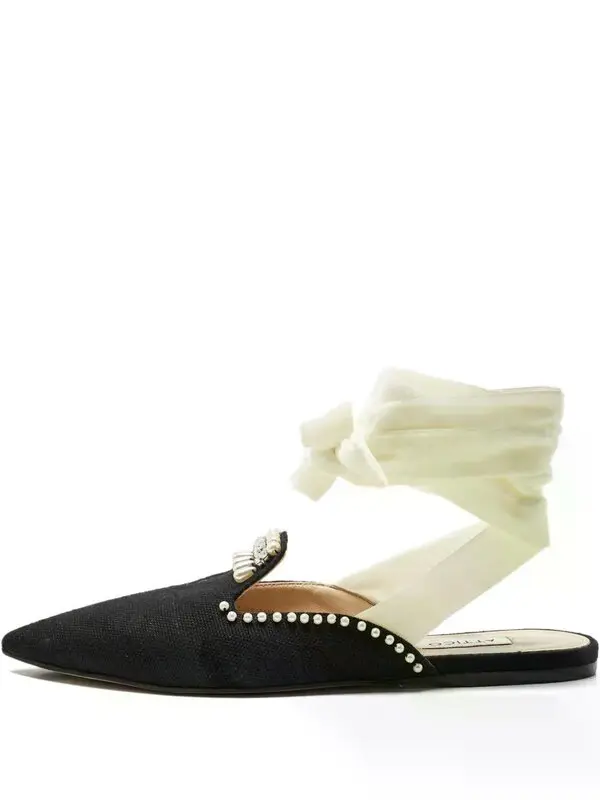 Attico Embellished Canvas Mules