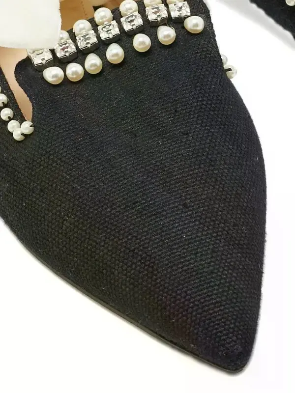 Attico Embellished Canvas Mules