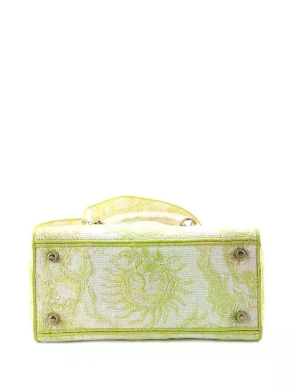 Dior Lady D-lite Embroidered Canvas Medium Satchel - Yellow