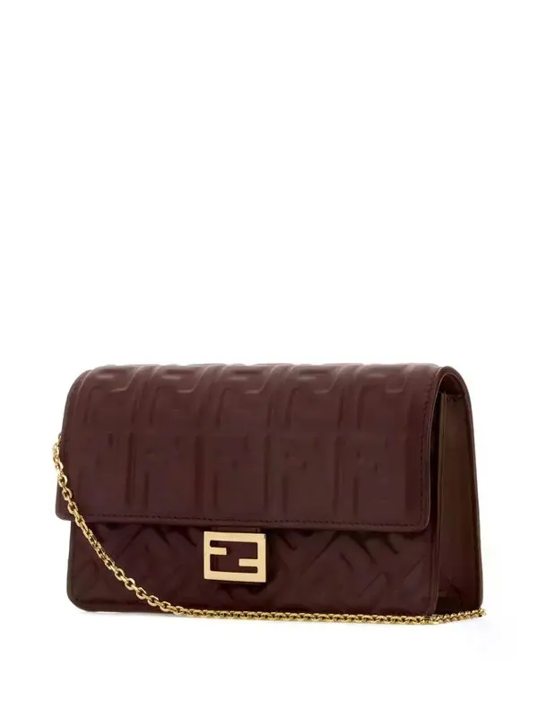 Fendi Embossed Baguette Shoulder Bag