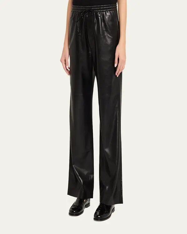 Nanushka Calie Alt-leather Wide-leg Pants