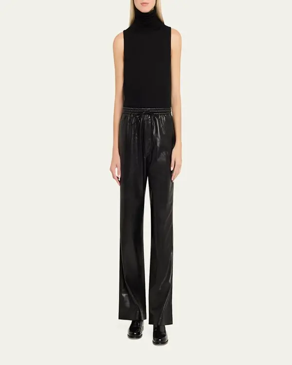 Nanushka Calie Alt-leather Wide-leg Pants
