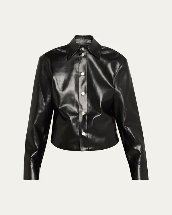 Nanushka Bogna Long-sleeve Alt-leather Shirt