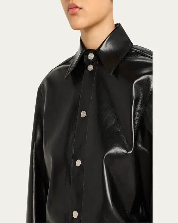 Nanushka Bogna Long-sleeve Alt-leather Shirt