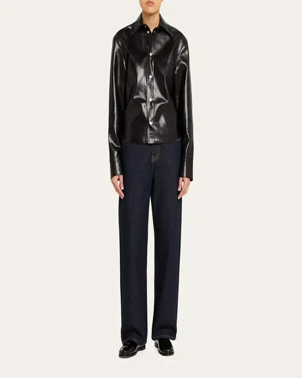 Nanushka Bogna Long-sleeve Alt-leather Shirt