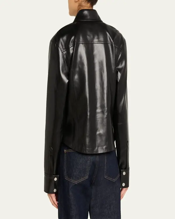 Nanushka Bogna Long-sleeve Alt-leather Shirt