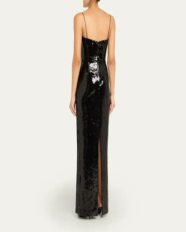 Rebecca Vallance Lyra Sequin Gown With Diamante Snake Trim